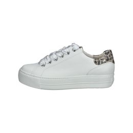 Paul Green Damen Plateausneaker "Paul Green Sneaker Leder", Gr. 40wei&szlig; kombi, Leder, Schuhe