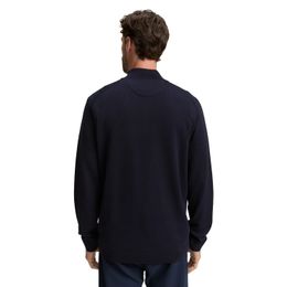 Tom Tailor Herren Troyer, blau, Gr. XXXL, meliert, Strick, Obermaterial: 100% Baumwolle, Pullover, mit Logo Stickerei
