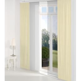 Schiebegardine WIRTH, B:60cm H:175cm, beige, Jacquard, Polyacryl, Polyester, Wohnzimmer, Gardinen, "LANGWASSER", inkl. Beschwerungsstange