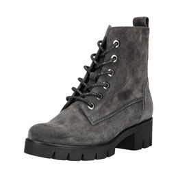 Gabor Damen Schn&uuml;rstiefelette "Gabor Stiefelette Veloursleder", Gr. 39, grau, Veloursleder, Schuhe