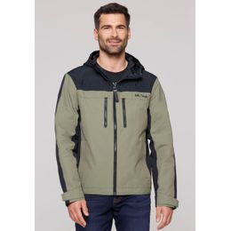 CAMP DAVID Herren Outdoorjacke, gr&uuml;n, Gr. L, colorblocking, Obermaterial: 66% Baumwolle, 34% Polyamid, Jacken, mit Logostickereien