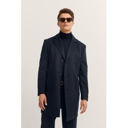 Bugatti Herren Kurzmantel "Kaschmir", blau, Gr. 54, unifarben, 100% Kaschmir, Mäntel, im Modern Fit mit Knopfleiste