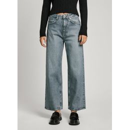 Pepe Jeans Damen Straight-Jeans "UHW &ndash; Ultra High Waist", grau, Gr. 25, Denim/Jeans, Obermaterial: 99% Baumwolle, 1% Elasthan, Jeans, mit hohem Bund
