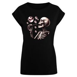 F4NT4STIC Damen T-Shirt "Niedliches Goth Skelett Herz Seifenblasen", schwarz, Gr. XXXL, Obermaterial: 100% Baumwolle, Shirts, Premium Qualit&auml;t