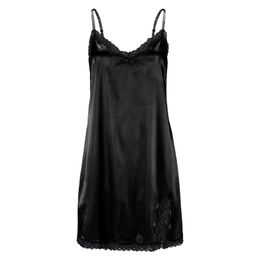 Lascana Damen Neglig&eacute;, Gr. 32, schwarz, Satin, Obermaterial: 95% Polyester, 5% Elasthan. Spitze: 92% Polyamid, 8% Elasthan, Kleider, aus edlem