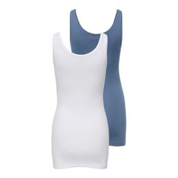 Only Damen Tanktop "ONLLIVE – Slim-Fit Tanktops mit Stretch für optimalen Sitz", weiß, Gr. XS, unifarben, Jersey, Obermaterial: 95% Baumwolle, 5%