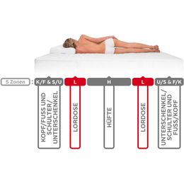 Komfortschaummatratze Di Quattro, B:140cm H:19cm L:200cm, weiß, Bezug: 100% Polyester, Matratzen, "Airy Form 19", Matratze mit atmungsaktivem Kern,