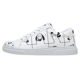 DOGO Damen Sneaker "Ace Low-Top Sneaker I Woof You Damen Sneaker", Gr. 41, wei&szlig;, Lederimitat, Schuhe, Handgefertigt