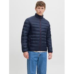 Jack & Jones JACK & JONES Herren Steppjacke "JJEBRADLEY LIGHT PUFFER COLLAR NOOS", blau, Gr. S, unifarben, Web, Obermaterial: 100% Nylon, Jacken