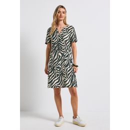 Street One Damen Tunikakleid, gr&uuml;n, Gr. 38, bedruckt, Stoff, 100% Viskose, Kleider, mit allover Print
