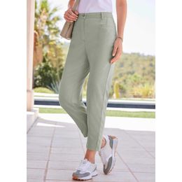 GOLDNER Damen Stoffhose "Moderne Jeanshose mit Formbund", gr&uuml;n, Gr. 40, Obermaterial: 55% Lyocell CLY. 43% Baumwolle CO. 2% Elasthan EL., Hosen,