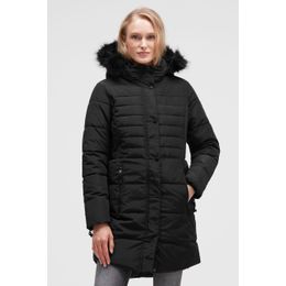 SOCCX Damen Wintermantel, schwarz, Gr. S, bestickt, Material: 100% Polyester, Futter: 100% Polyester, Wattierung: 100% Polyester, Material:
