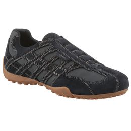 Geox Damen Slipper "U SNAKE ORIGINAL", Gr. 39, blau, Nubukleder, Veloursleder, Schuhe, Sneaker mit Geox Spezial Membrane, Gr&ouml;&szlig;enschablone zum Download
