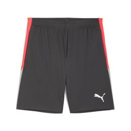 Sporthose Puma "individualLIGA Trainingsshorts Herren", Herren, Gr. S, Normalgrößen, shadow gray weiß glowing rot, Obermaterial: 100% Polyester; Seite: 100% Polyester, unifarben, regular fit, Hosen
