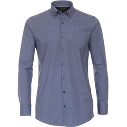 Venti Herren Businesshemd "Venti Businesshemd Jerseyflex Print", blau, Gr. 39, bedruckt, 89% Baumwolle, 11% Elasthan, Hemden