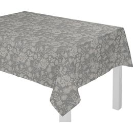 Tischdecke Adam, B:80cm L:80cm, grau, Bio-Baumwolle, Tischdecken, "Flower Cuv&eacute;e Light", aus 100% Bio-Baumwolle