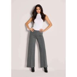 Madeleine Mode MADELEINE Damen Jerseyhose "Jerseyhose Weite Jerseyhose mit Biesen"steingrau, Gr. 44, Obermaterial: 68% Viskose CV. 27% Polyamid PA. 5% Elasthan EL.,
