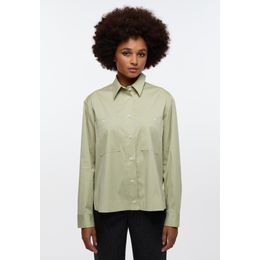 Eterna Damen Hemdbluse "LOOSE FIT"salbeigrün, Gr. 36, 75% cotton, 5% Elasthan, 20% Polyamid, Blusen