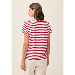 Cecil Damen T-Shirtglazed apple rot, Gr. XL, gestreift, Jersey, Obermaterial: 50% Baumwolle, 50% Modal, Shirts, mit Streifen Muster