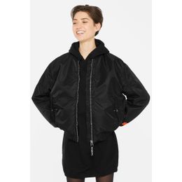 Harlem Soul Damen Blouson, schwarz, Gr. M, bedruckt, bestickt, Web, Material: 100% Polyamid, Futter: 100% Polyester, F&uuml;llung: 100% Polyester, Jacken
