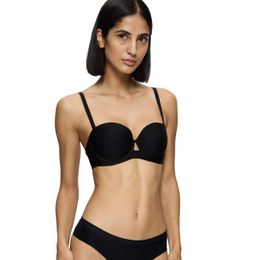 Triumph Damen Balconette-BH "Pure Micro", Gr. 70, schwarz, Single Jersey, Obermaterial: 47% Polyamid, 36% Polyester, 17% Elasthan, clean, unifarben,