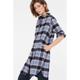 Damen Karokleid, blau, Gr. M, SENSES.THE LABEL, kariert, Stoff, Material: 100% Baumwolle, Kleider, aus Baumwolle