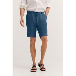 Bugatti Herren Bermudas, blau, Gr. 56, unifarben, 55% Leinen, 45% Baumwolle, Hosen, aus Leinen-Baumwollmix