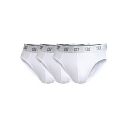 CR7 Herren Slip "Slip CR7 Basic, Slip, 3-pack 3er Pack", Gr. XL, wei&szlig;, Obermaterial: 95% Baumwolle CO. 5% Elasthan EL., Unterhosen
