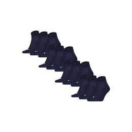 Puma Herren Kurzsocken "Socken Quarter Plain 12P 12er Pack", Gr. 39, blau, Obermaterial: 68% Baumwolle CO. 18% Polyamid PA. 12% Polyester PES. 2%