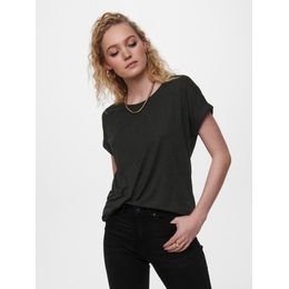 Only Damen T-Shirt "ONLMOSTER &ndash; T-Shirt mit melierter Optik und elastischem Material", grau, Gr. XS, meliert, Jersey, Obermaterial: 75% Viskose, 20%