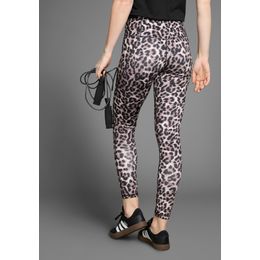 FAYN SPORTS Damen Leggings, beige, Gr. 44, animal-print, bedruckt, Jersey, Obermaterial: 77% Polyester, 23% Elasthan, Hosen, mit Formn&auml;hten und hohem