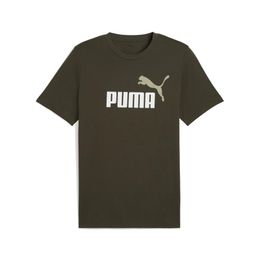 Puma Herren T-Shirt "Essentials 2 Colour No. 1 Logo T-Shirt Herren"schwarz olive gr&uuml;n, Gr. XL, clean, Obermaterial: 100% Baumwolle; Rippe: 80%