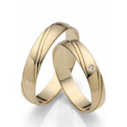 Firetti Damen Trauring "Schmuck Geschenk Gold 375 Hochzeit Ehering "LIEBE"", 17, ohne Brillant, Gelbgold 375, 4mm, gold, Gelbgold 375, Fingerringe,