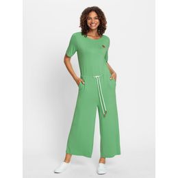 Casual Looks Damen Jumpsuit, gr&uuml;n, Gr. 44, unifarben, 95% Viskose, 5% Elasthan, Overalls
