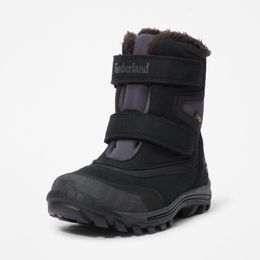 Timberland Jungen Winterboots "CHILLBERGMID HOOK & LOOP GORE-TEX SNOW BOOT", Gr. 33, schwarz, Leder, Synthetik, Schuhe, Snowboots, Winterstiefel,
