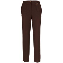 GOLDNER Damen Stoffhose "Kurzgr&ouml;&szlig;e Bequeme Hose ANNA mit B&uuml;gelfalte", beige, Gr. 25, Obermaterial: 63% Polyester PES. 34% Viskose CV. 3% Elasthan