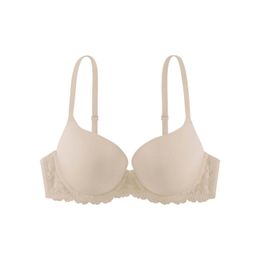 Dorina Damen Push-up-BH "Claire", Gr. 80, beige, Spitze, Obermaterial: 84% Polyamid, 16% Elasthan, unifarben, BHs, f&uuml;r maximales Volumen, extra dicke