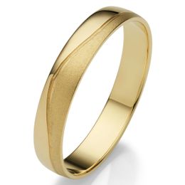 Firetti Damen Trauring "Schmuck Geschenk Gold 375 Hochzeit Ehering "LIEBE"", 57, ohne Brillant, Gelbgold 375, 4mm, gold, Gelbgold 375, Fingerringe,