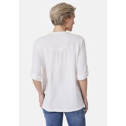 STOOKER WOMEN Damen 3/4-Arm-Shirt "MARIE T-Shirt 3/4 - Arm", wei&szlig;, Gr. XL, Jersey, 100% Baumwolle, Shirts, Regular Fit Slub Yarn Baumwolle Henley
