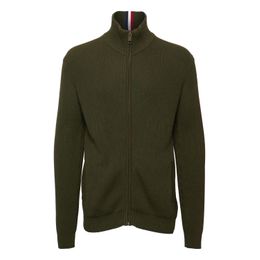 FQ1924 Herren Strickjacke "Strickjacke FQKyle", gr&uuml;n, Gr. S, gestreift, Obermaterial: 95% Baumwolle CO. 5% Polyamid PA., Strickjacken