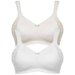 SuSa Damen Minimizer-BH "2er Pack Minimizer BH ohne Bügel London", Gr. 95champagner weiß, Stoff, Obermaterial: 76% Polyamid PA. 24% Elasthan EL., BHs