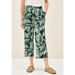 Cecil Damen Culotte, gr&uuml;n, Gr. XXL, bedruckt, Stoff, 100% Viskose, Hosen, High Waist