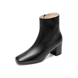 Henry Stevens Damen Schlupfboots "Audrey AB50 Businessschuh", Gr. 36, schwarz, Ziegennappa, Schuhe, Damen Stiefelette mit Absatz handgefertigt,