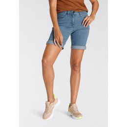 Arizona Damen Jeansbermudas, blau, Basic, Gr. 52, Denim/Jeans, Obermaterial: 81% Baumwolle, 17% Polyester, 2% Elasthan, Jeans, weite Passform, kurze