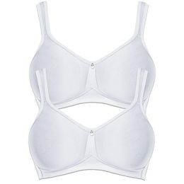 SuSa Damen T-Shirt-BH "2er Pack Spacer BH ohne B&uuml;gel Catania", Gr. 95wei&szlig; wei&szlig;, Stoff, Obermaterial: 43% Polyamid PA. 39% Polyester PES. 18% Elasthan