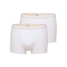 Bugatti Herren Boxer "Rom", Gr. 5, wei&szlig;, Single Jersey, Obermaterial: 95% Baumwolle, 5% Elasthan, unifarben, Unterhosen, weich, basic, eng,