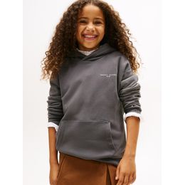 Tommy Hilfiger M&auml;dchen Kapuzensweatshirt "MINI CORP HOODIE", schwarz, Gr. 3, unifarben, Sweatware, Obermaterial: 80% Baumwolle, 20% Polyester,