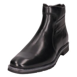 Bugatti Herren Westernstiefelette, Gr. 44, schwarz, Leder, Basic, Schuhe, Stiefelette, Business Schuh mit Warmfutter und Reißverschluss