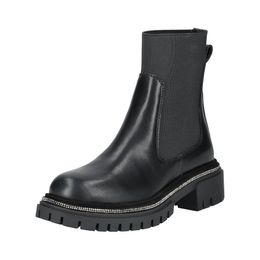 Steve Madden Damen Stiefelette "Steve Madden Stiefelette Leder/Textil", Gr. 38, schwarz, Leder, Textil, Schuhe
