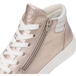 Ara Damen Sneaker "ROM", Gr. 2,5, beige, Glattleder, metallic, Schuhe, High Top Sneaker, Schn&uuml;rboots in Weite G (= weit)